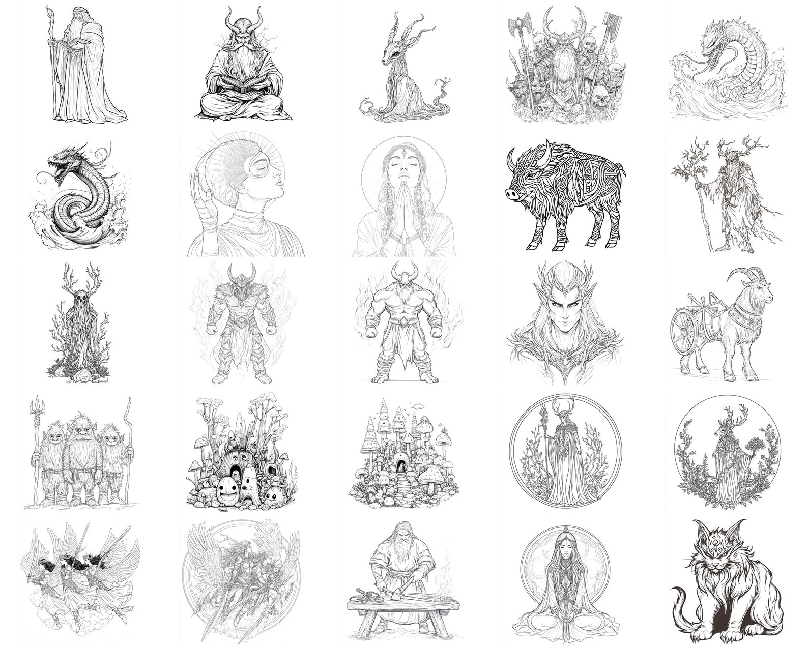 100+ Nordic Mythical Creatures Procreate Stamps, Brushes for Procreate ...