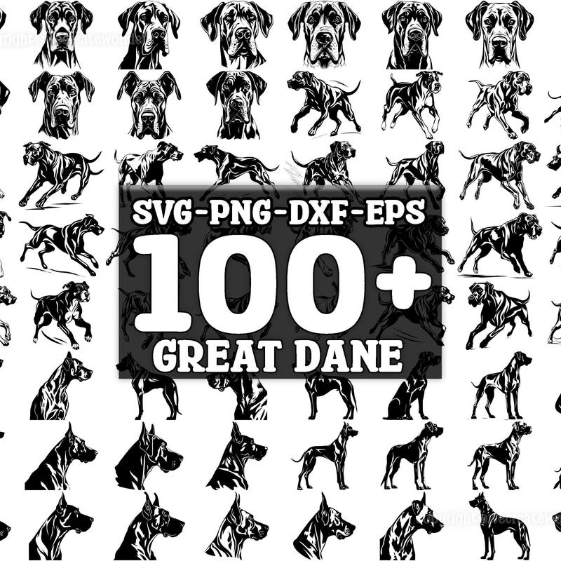 Great Dane Svg - Etsy
