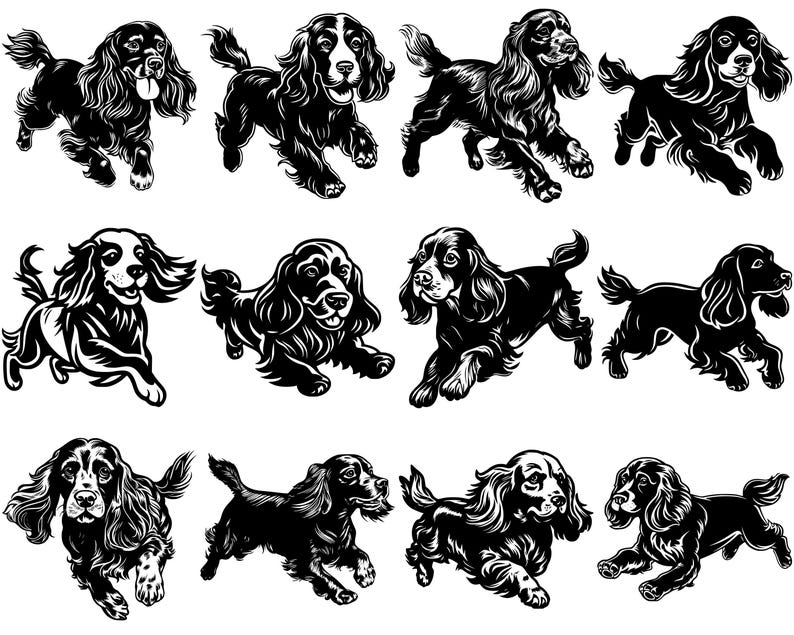 Cocker Spaniel SVG Bundle, Set of 100, Instant Digital Download, Png ...