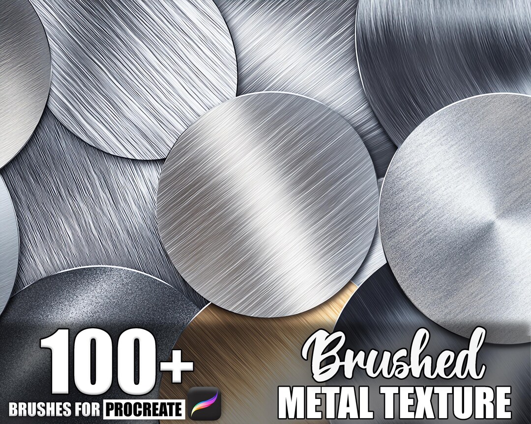 100+ Brushed Metal Procreate Textures, Brushes for Procreate, Instant ...