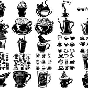 Steamy Sips SVG Bundle, Set of 100, Instant Digital Download, Png, Svg ...