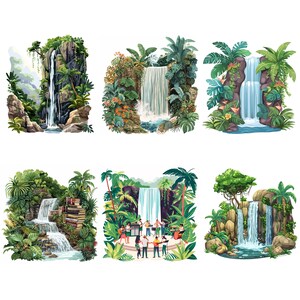 100+ Waterfall in Jungle Procreate Stamps, Brushes for Procreate ...