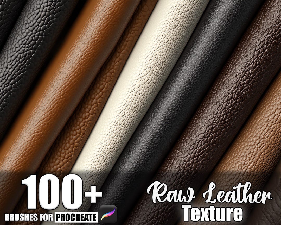 100+ Raw Leather Procreate Textures, Brushes for Procreate, Instant ...