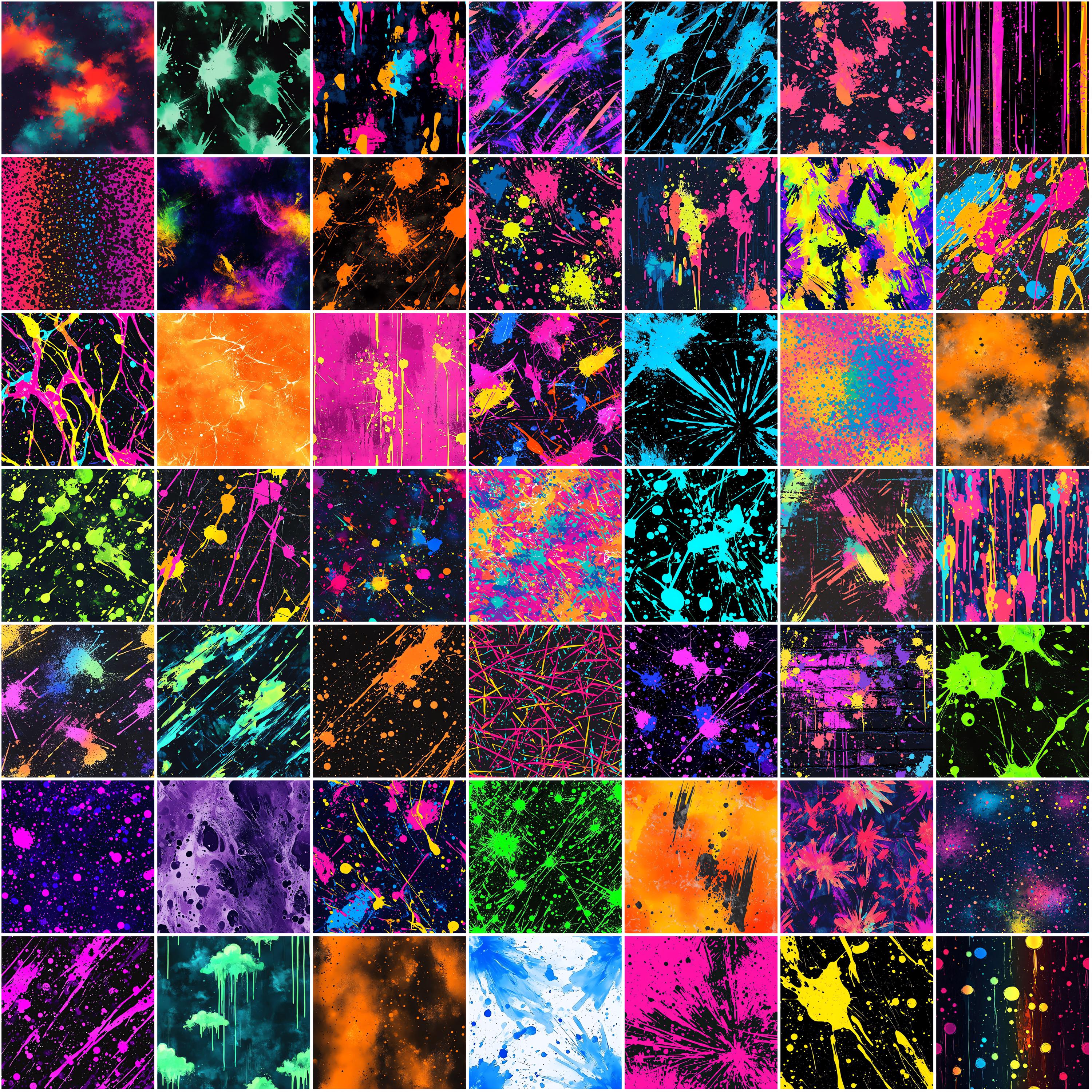 100+ Neon Spray Paint Splatter Procreate Textures, Brushes for ...