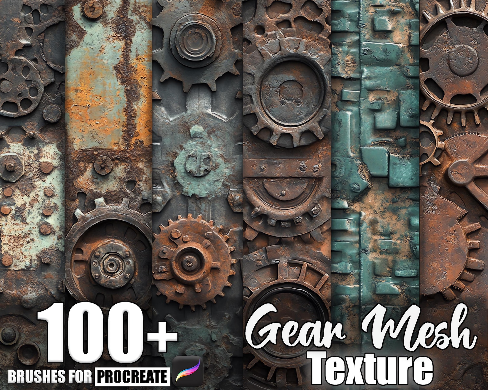 100+ Gear Mesh Procreate Textures, Brushes for Procreate, Instant ...