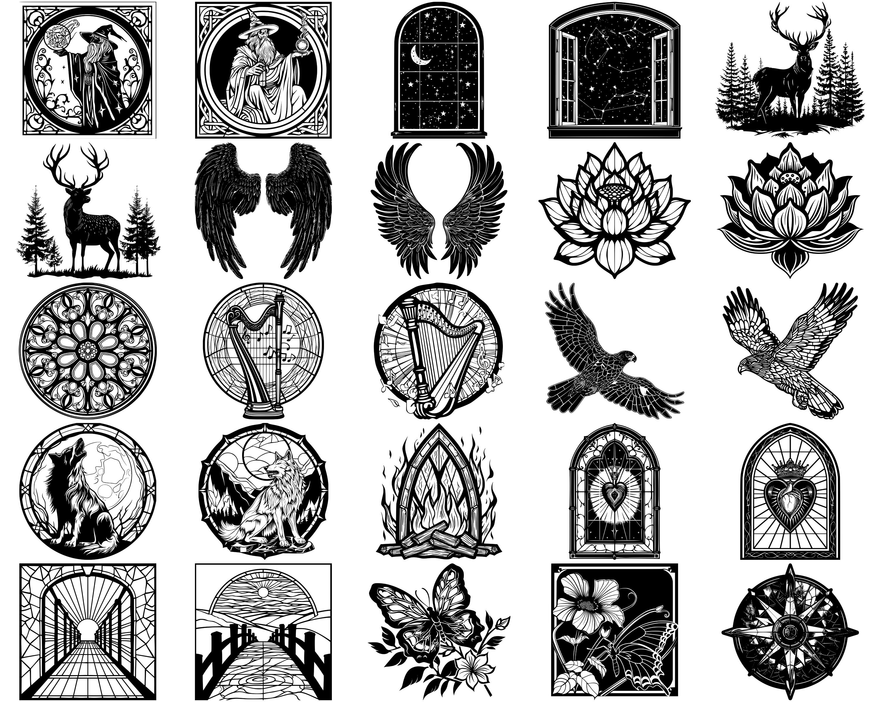 Radiant Glass SVG Bundle, Set of 100, Instant Digital Download, Png ...