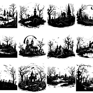 Graveyard SVG Bundle, Set of 100, Instant Digital Download, Png, Svg ...