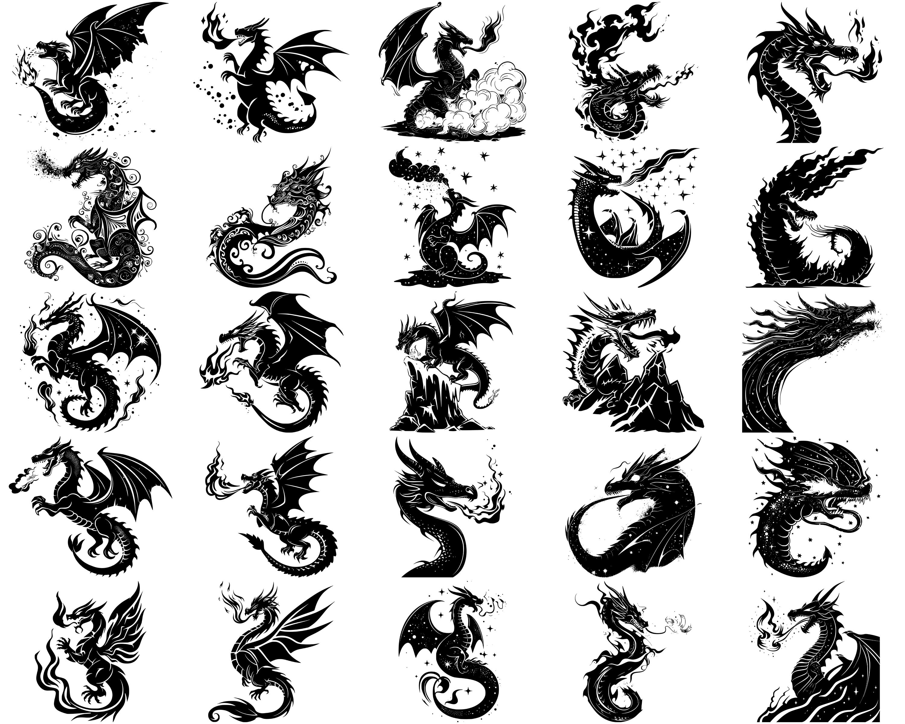 Dragon Fire Breath SVG Bundle, Set of 100, Instant Digital Download ...