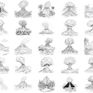 100+ Volcano Scene Procreate Stamps, Brushes for Procreate, Instant ...