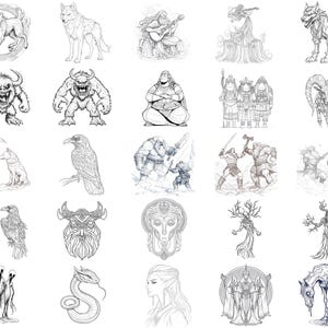 100+ Nordic Mythical Creatures Procreate Stamps, Brushes for Procreate ...