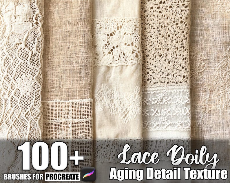 100+ Lace Doily Aging Detail Procreate Textures, Brushes for Procreate ...