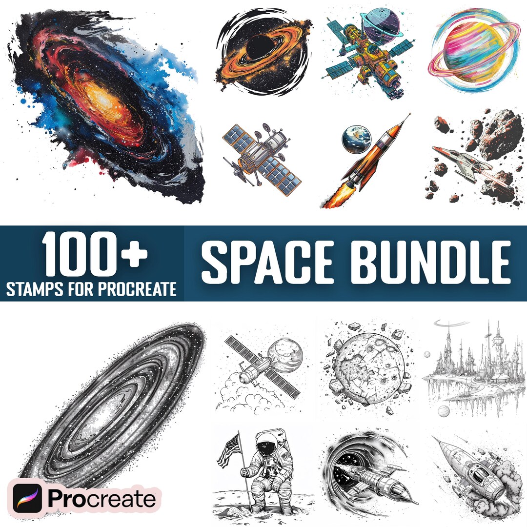 100+ Space Procreate Stamps, Brushes for Procreate, Instant Digital ...