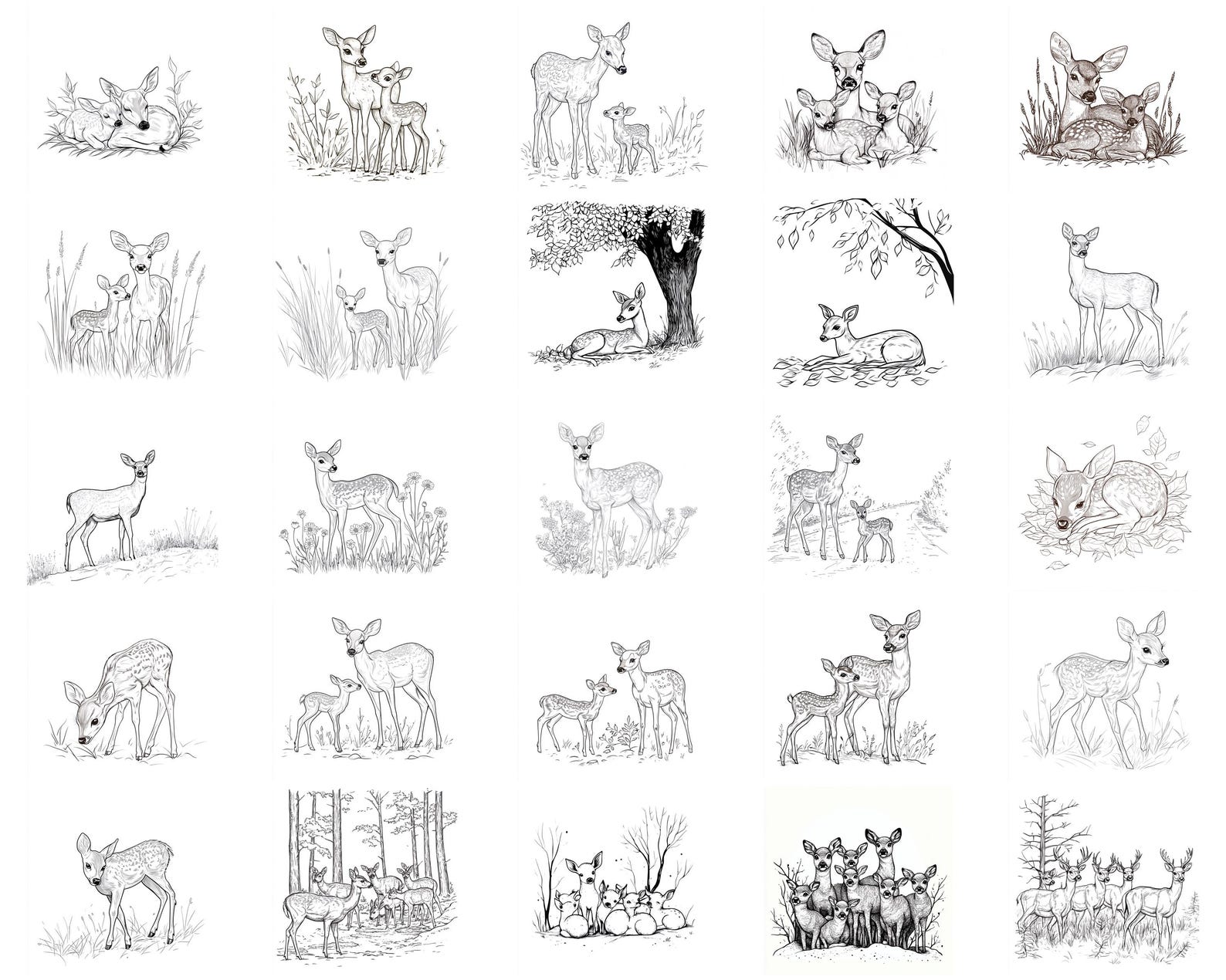 100+ White Tailed Deer Procreate Stamps, Brushes for Procreate, Instant ...