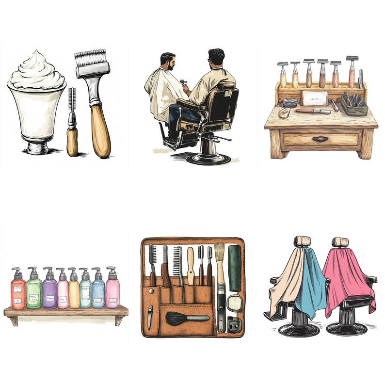 100+ Barber Shop Procreate Stamps, Brushes for Procreate, Instant ...