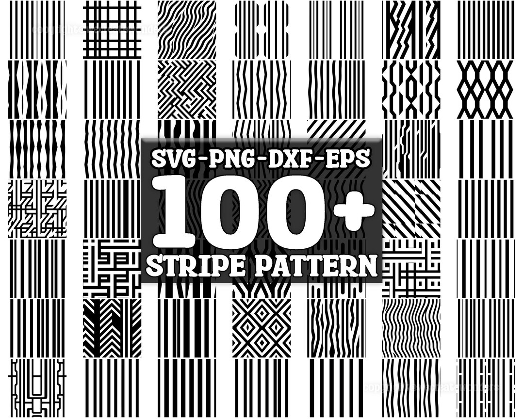 Stripe Pattern SVG Bundle, Set of 100, Instant Digital Download, Png ...