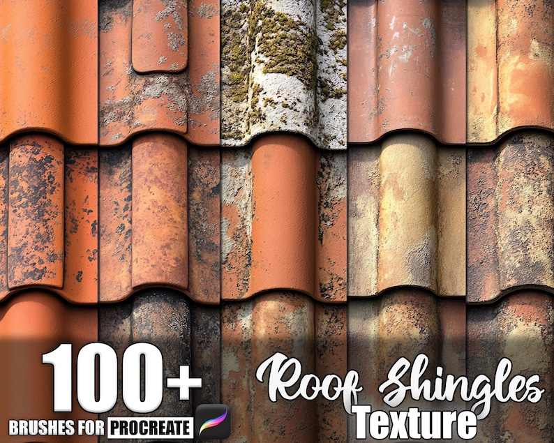100+ Roof Shingles Procreate Textures, Brushes for Procreate, Instant ...