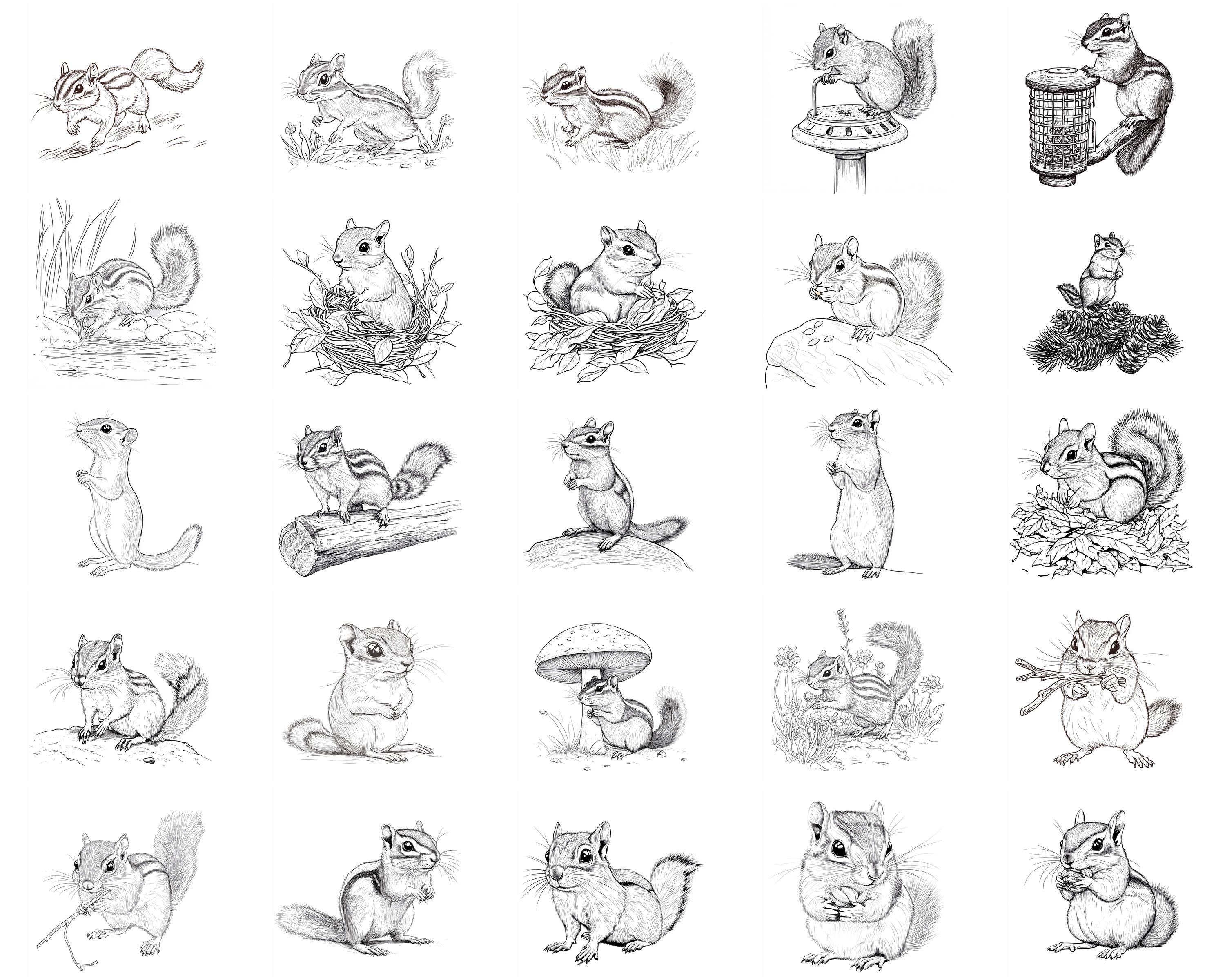 100+ Eastern Chipmunk Procreate Stamps, Brushes for Procreate, Instant ...