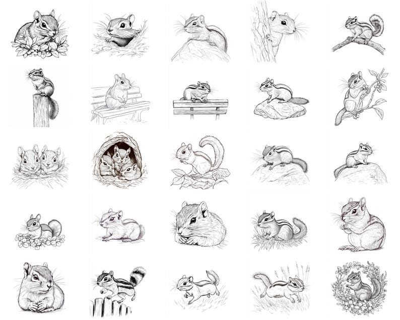 100+ Eastern Chipmunk Procreate Stamps, Brushes for Procreate, Instant ...