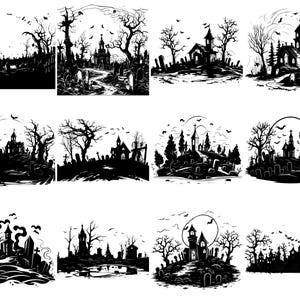 Graveyard SVG Bundle, Set of 100, Instant Digital Download, Png, Svg ...