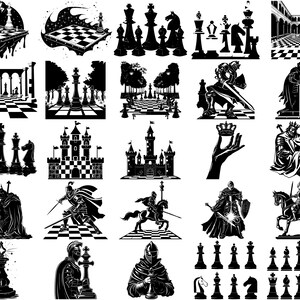 Strategic Chess Set SVG Bundle, Set of 100, Instant Digital Download ...