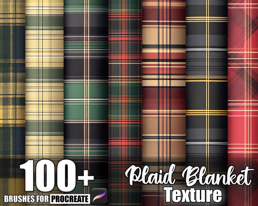 100+ Plaid Blanket Procreate Textures, Brushes for Procreate, Instant ...