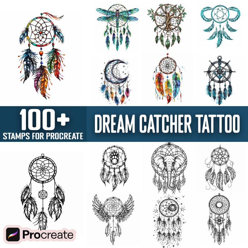 100+ Dream Catcher Procreate Stamps, Brushes for Procreate, Instant ...