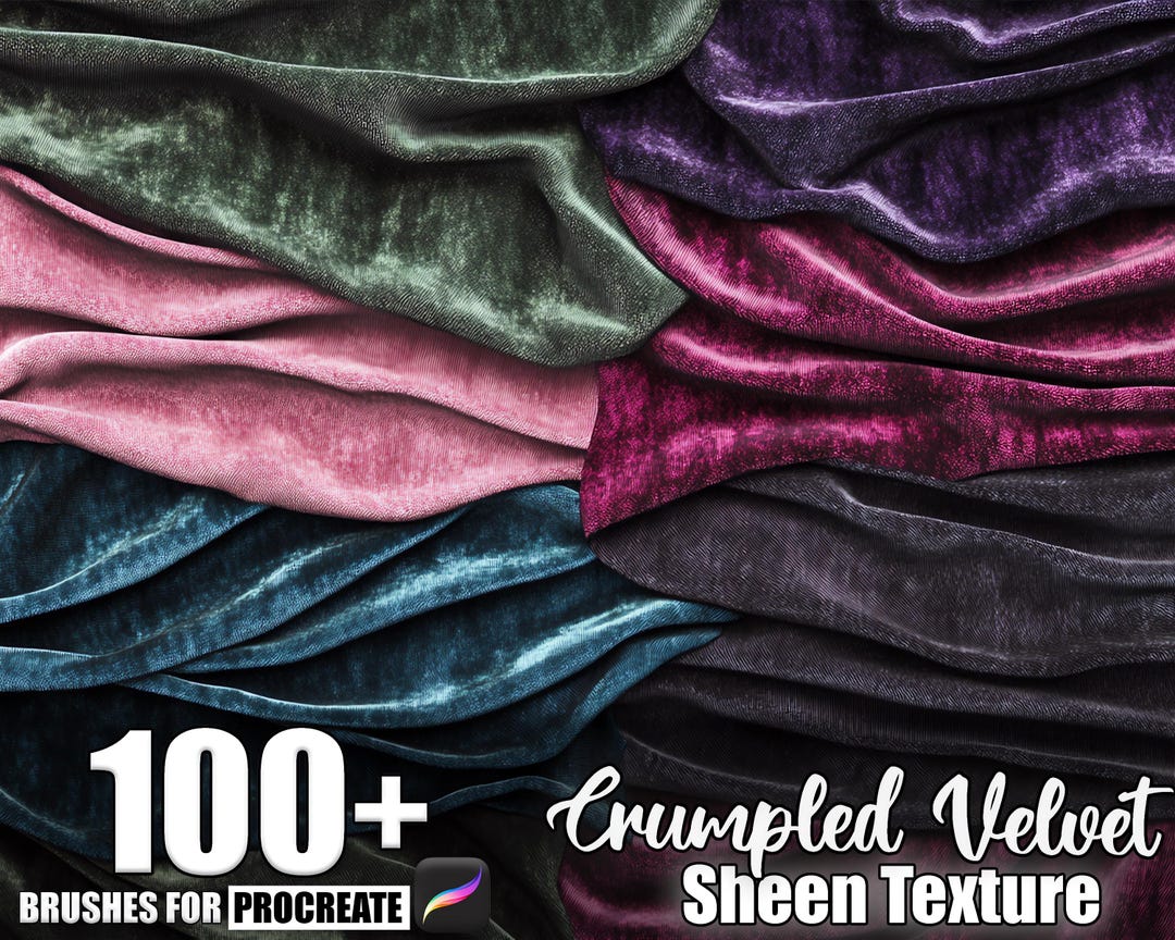 100+ Crumpled Velvet Sheen Procreate Textures, Brushes for Procreate ...
