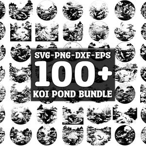 Koi Pond SVG Bundle, Set of 100, Instant Digital Download, Png, Svg ...