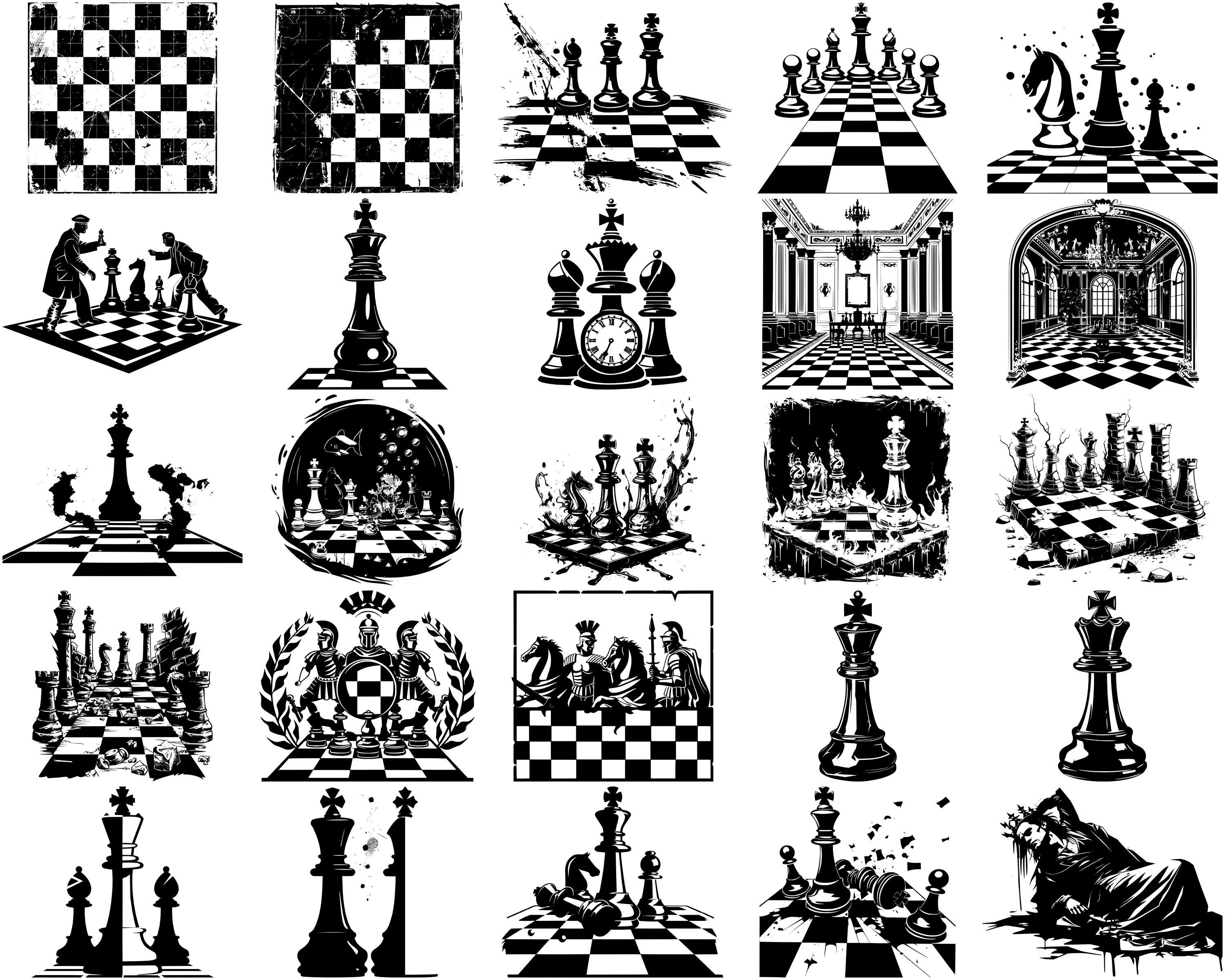 Strategic Chess Set SVG Bundle, Set of 100, Instant Digital Download ...