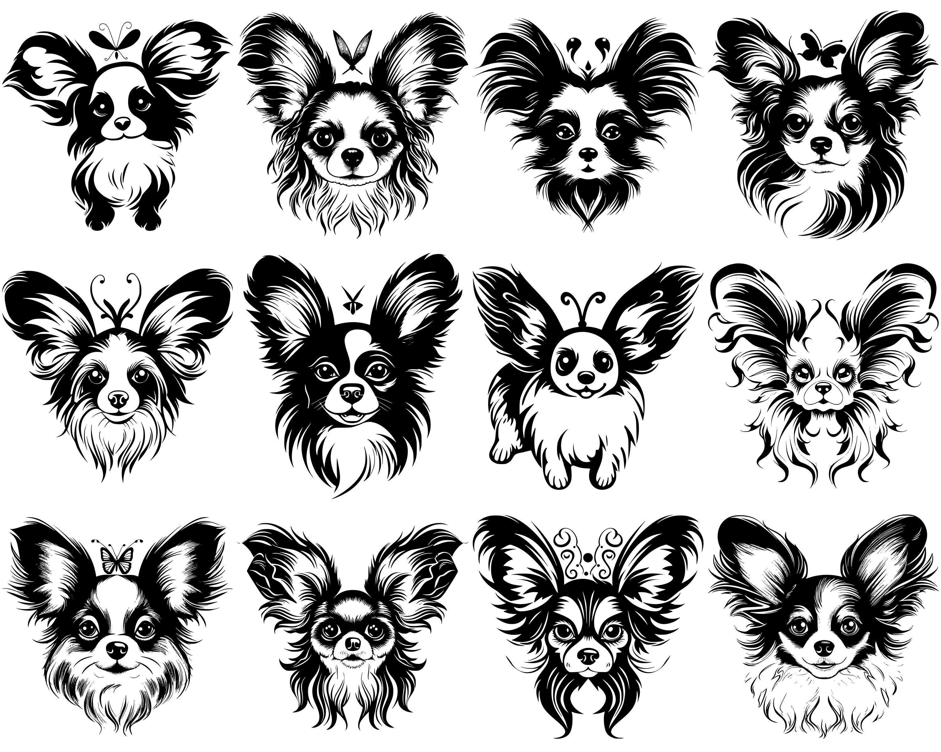 Papillon Dog SVG Bundle, Set of 100, Instant Digital Download, Png, Svg ...