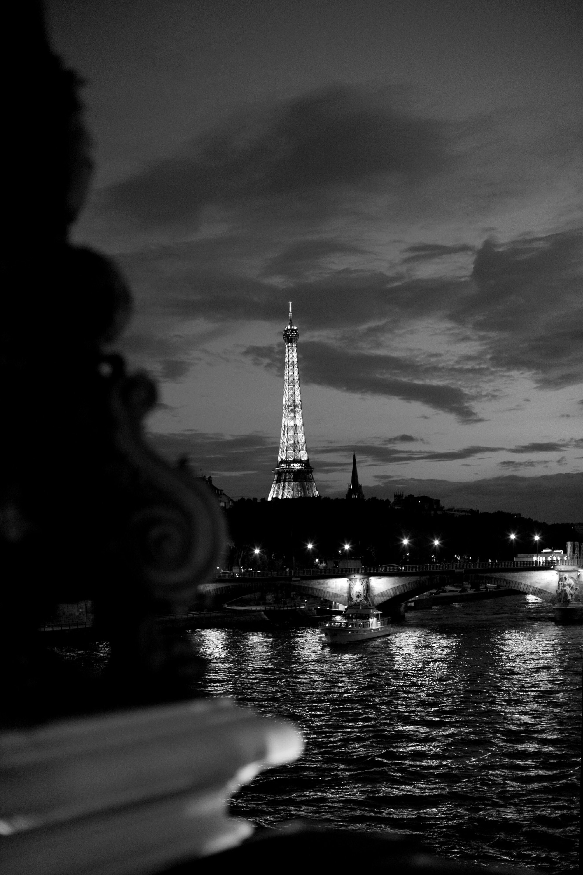 Paris At Night Photography Black And White