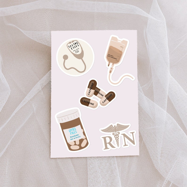 Nursing Stickers Set of 9 - Neutral Colors - Etsy