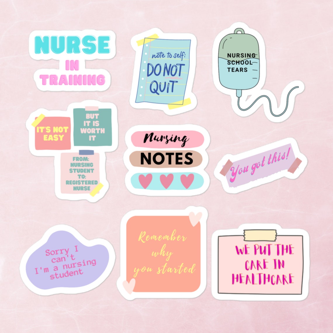 Nursing Student Stickers- Pastels - Etsy