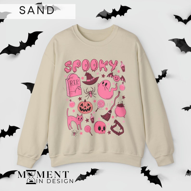 Retro Colorful Ghost Halloween Sweatshirt, Trendy Y2k Halloween ...