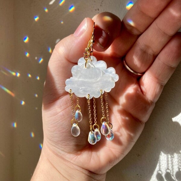Rain Cloud Earrings - Etsy