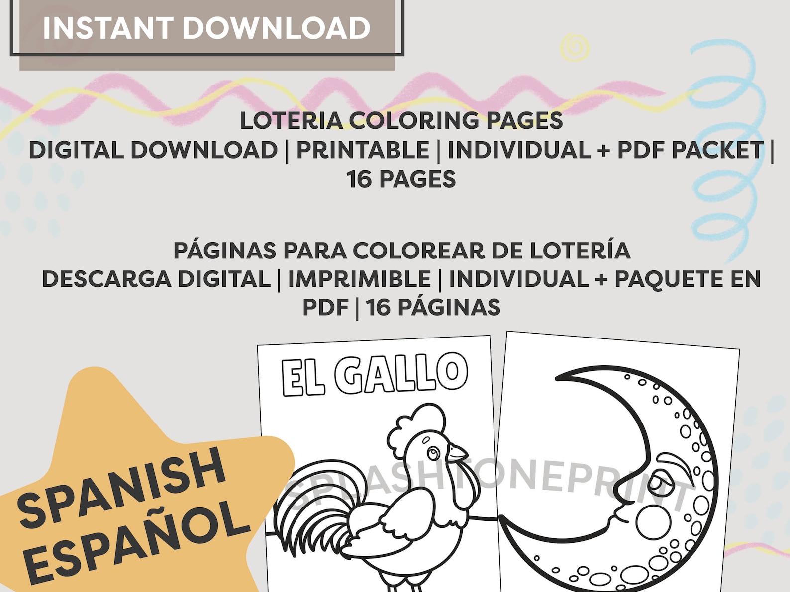 16 Loteria Coloring Pages | Kids/toddlers Activity Pages | Elementary ...