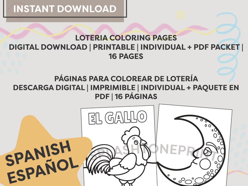 16 Loteria Coloring Pages | Kids/toddlers Activity Pages | Elementary ...