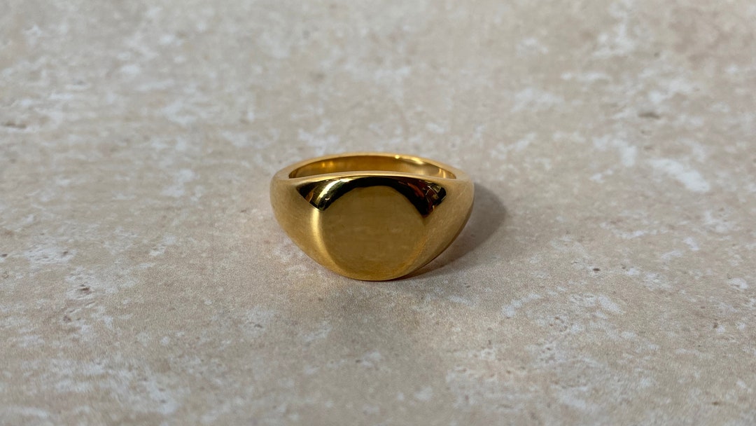 Minimalist Ring Thick Band Signet Ring Boho Signet Ring Band Ring ...