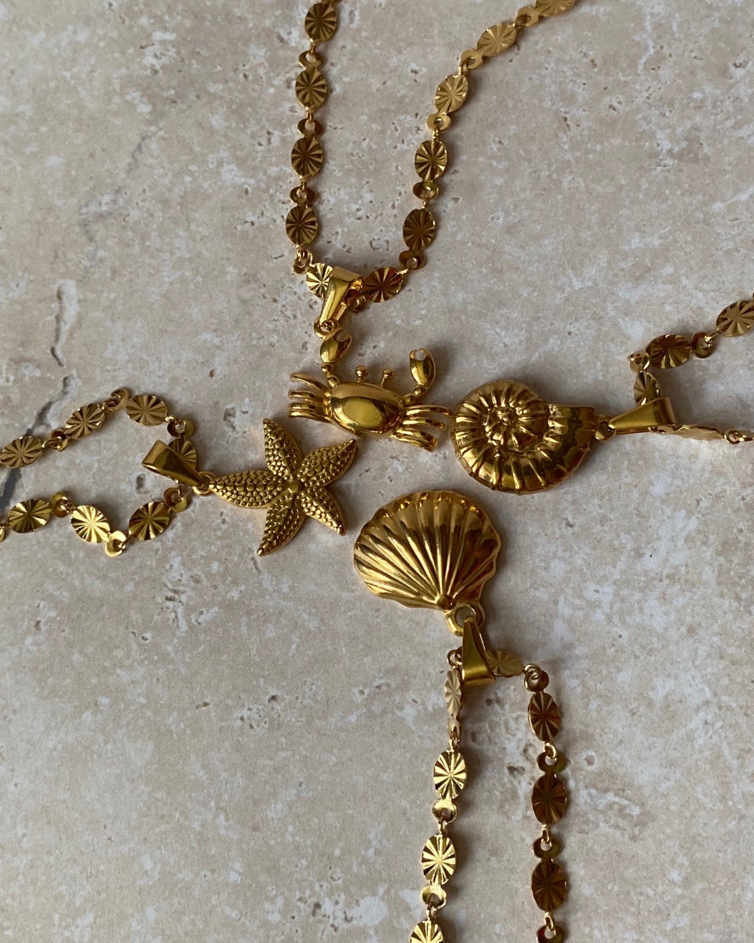 Starfish Necklace Gold Link Chain Necklace Starfish Jewellery Beach ...