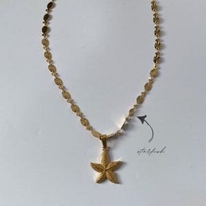 Starfish Necklace Gold Link Chain Necklace Starfish Jewellery Beach ...