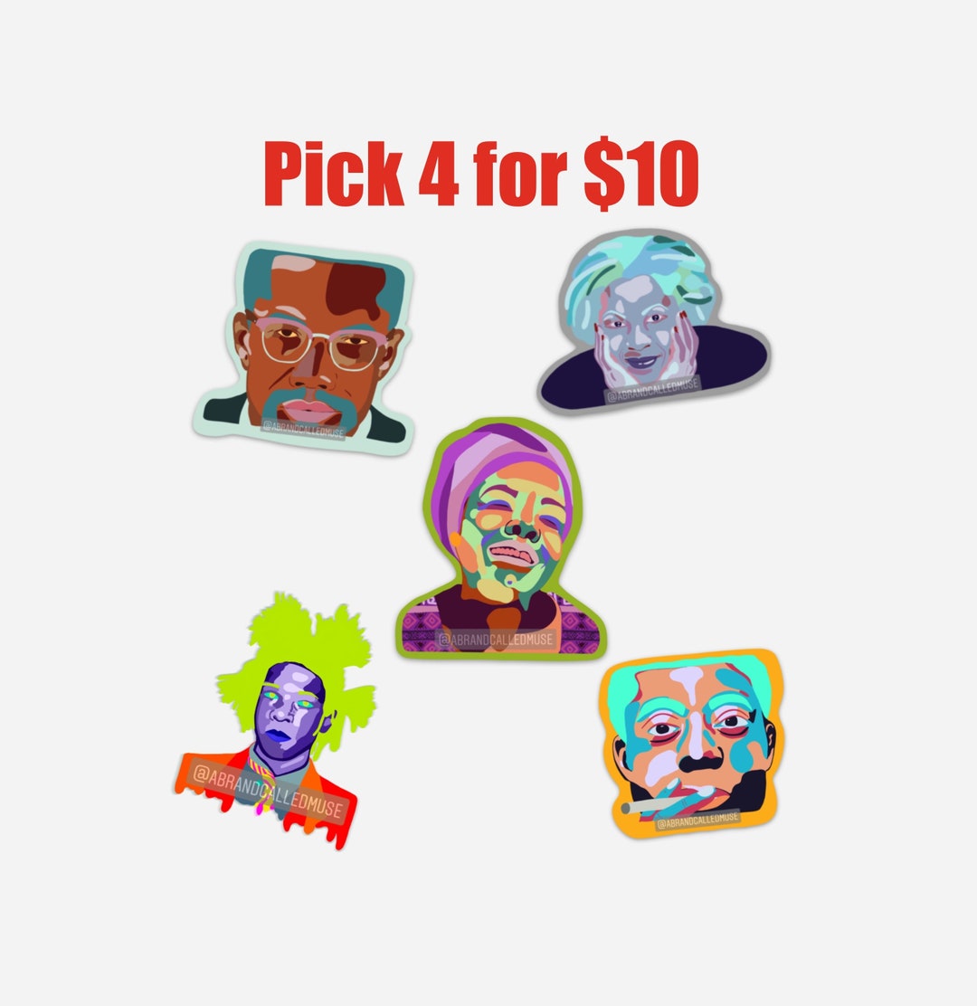 Vinyl Stickers Maya Angelou Malcolm X James Baldwin Toni - Etsy