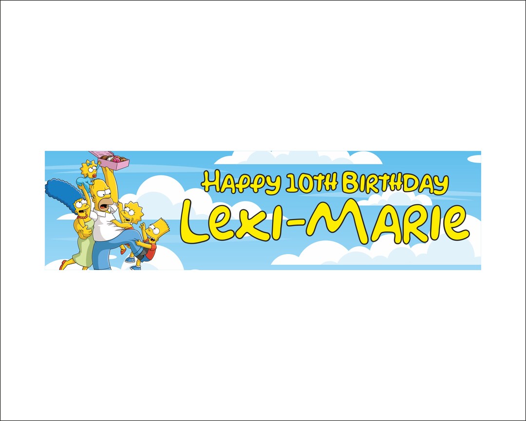 Simpsons Style Personalised Birthday Banner - Etsy