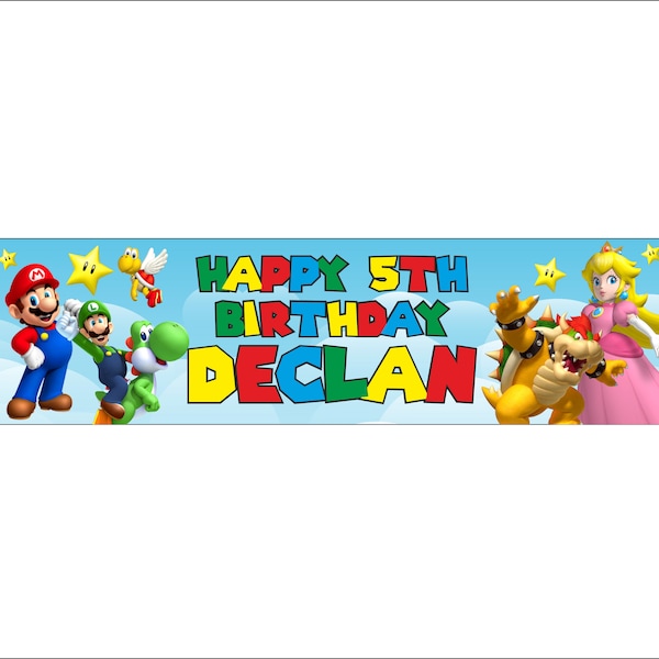 Mario Birthday Banner Svg - Etsy