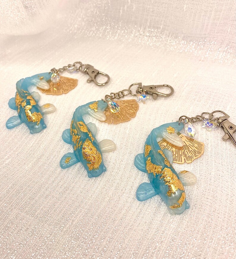 Sky Blue Koi Fish Keychain - Etsy