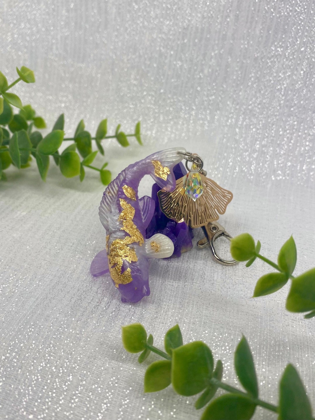 Lavender Purple Koi Fish Keychain - Etsy