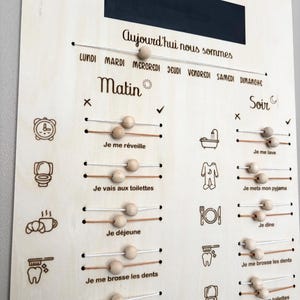 Tableau des routines matin et soir en bois double - Etsy France