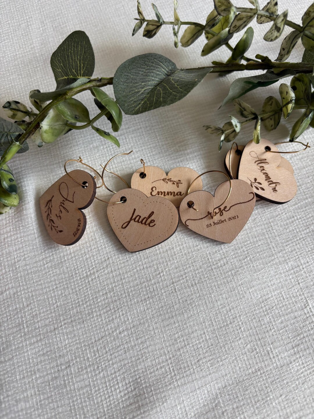 Wooden Heart Place Cards | Personalized With First Name | Wedding ...