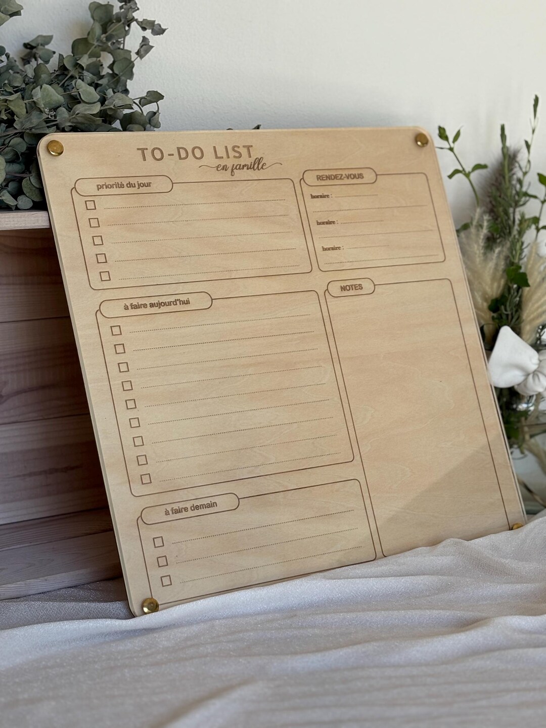 Wooden Erasable to Do List Board • Personalized Wall Organizer ...