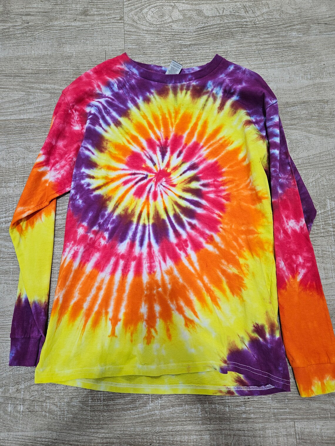 Red Orange Yellow Purple Spiral Tie Dye Long Sleeved Shirt,adult Long-sleeved Shirt, Kids Long ...