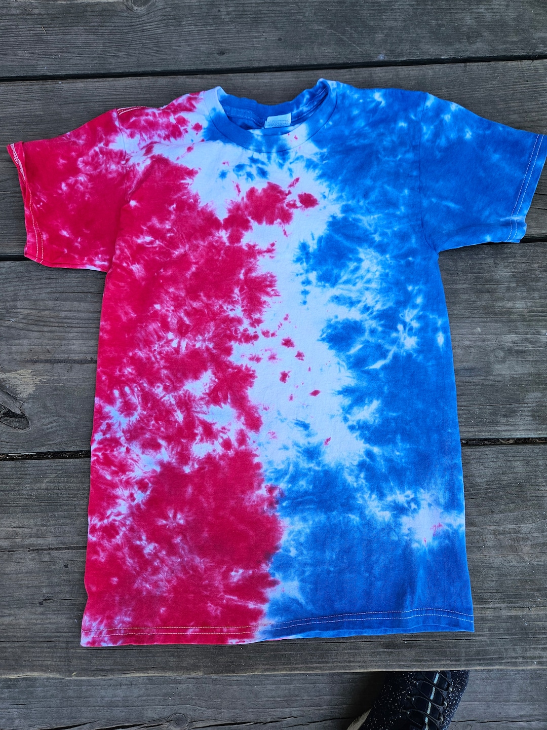 Red White and Blue Crumpled Tie Dye, 4th of July Tie Dye, Patriotic Tie ...